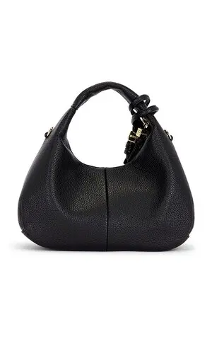 GANNI Grained Mini Hobo Bag - Black