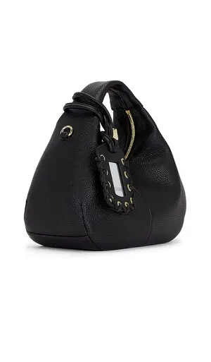 GANNI Grained Mini Hobo Bag - Black