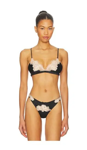 FLEUR DU MAL Fleur Du Mal Juliet Lace Triangle Bra In Black. Black