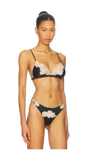 FLEUR DU MAL Juliet Lace Triangle Bra - Black