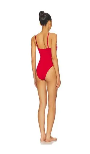 FLEUR DU MAL Le Stretch Micro Seduce U-plunge Bodysuit - Rouge