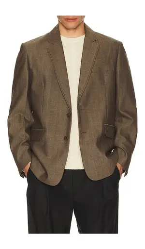 PERCIVAL Grounds Tailored Blazer In Brown