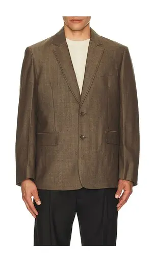PERCIVAL Grounds Tailored Blazer In Brown