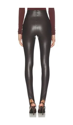 Commando Faux Leather Stirrup Legging In Brown