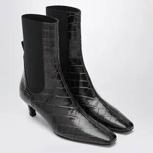 TOTEME Croc-embossed Leather Ankle Boots