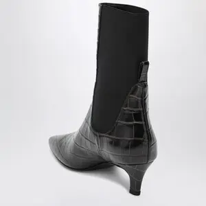 TOTEME Croc-embossed Leather Ankle Boots