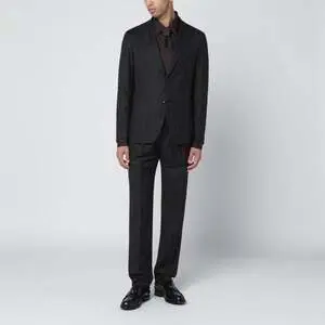 Tagliatore Striped Single-breasted Wool Suit - Brown