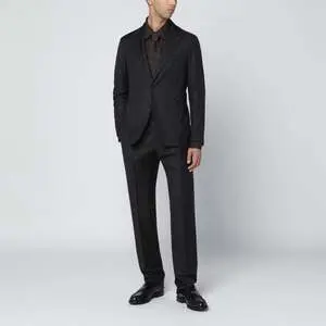 Tagliatore Striped Single-breasted Wool Suit - Brown