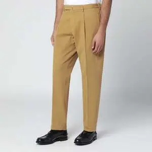 SANTANIELLO Cotton And Cashmere Trousers - Yellow