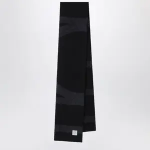 TOTÊME Twill Scarf With Monogram - Black