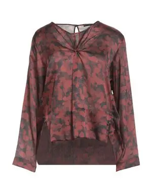 High Floral Print Satin Top
