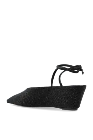 Tory Burch Pave Embellished Wedge Shoes - Black