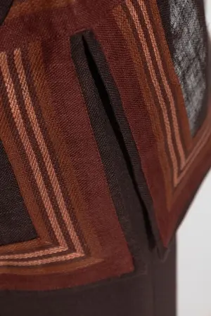 Tory Burch Linen Top With Trim - Brown