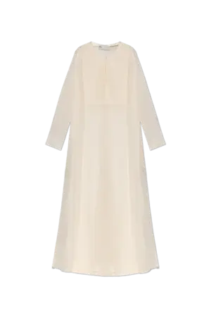 Tory Burch Loose-fit Linen-silk Dress - Cream