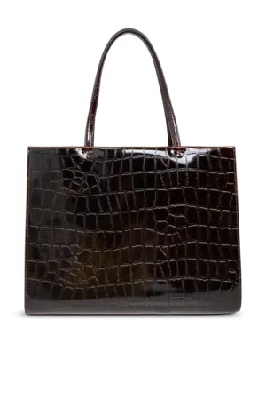 Tory Burch Ella Small Croc-embossed Shopper Bag - Brown