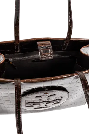 Tory Burch Ella Small Croc-embossed Shopper Bag - Brown