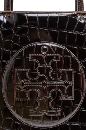 Tory Burch Ella Small Croc-embossed Shopper Bag - Brown