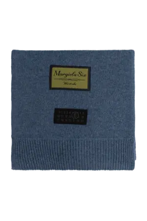 MAISON MARGIELA Scarf With Logo Patch - Blue