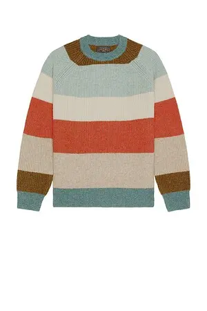 BEAMS Crew Stripe 5g Sweater