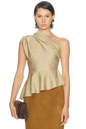 Khaite Aimee Top In Metallic - Gold