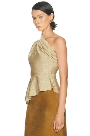 Khaite Aimee Top In Metallic - Gold