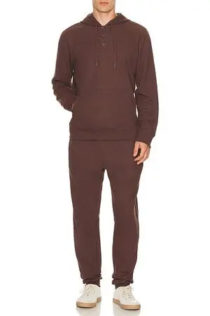 Onia Waffle Half Button Hoodie - Java