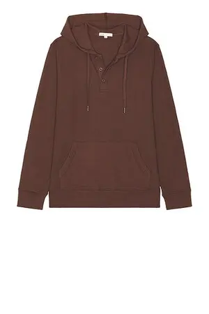 Onia Waffle Half Button Hoodie - Java