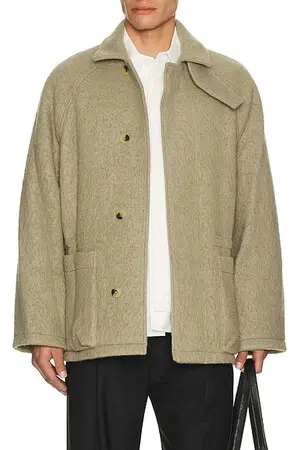 LE17SEPTEMBRE Wool Hunting Half Coat - Gray