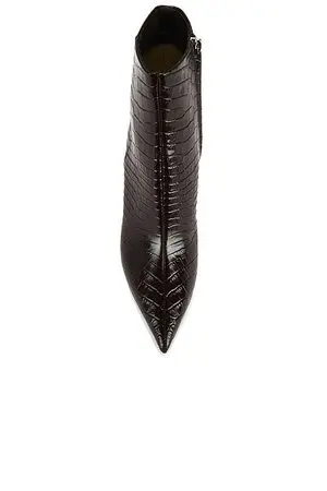 JIMMY CHOO Frankie 85 Croc Embossed Leather Pointed Toe Boots
