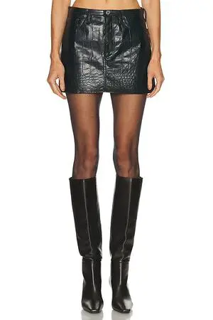 AGOLDE Kiera Mini Skirt In Pattern - Croc