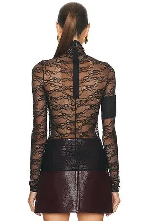 COURREGES Lace Mockneck Top