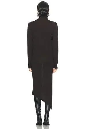 COURREGES One Shoulder Wool Long Dress