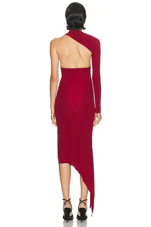 COURREGES One Shoulder Crepe Jersey Dress