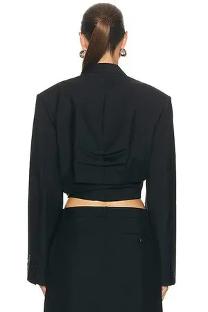 Alexander Wang Cropped Drape Back Blazer