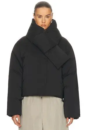Alexander Wang Cropped Puffer Jacket With Detachable Scarf