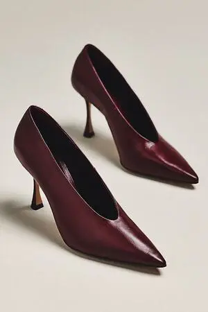 Anthropologie Classic Pointed-toe Pumps - Wine