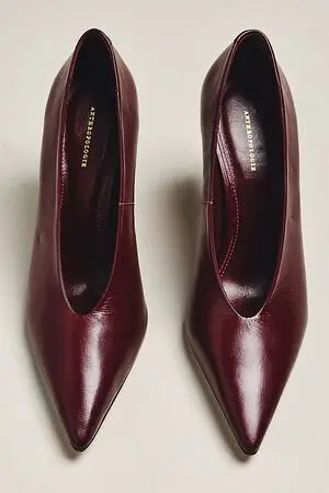 Anthropologie Classic Pointed-toe Pumps - Wine