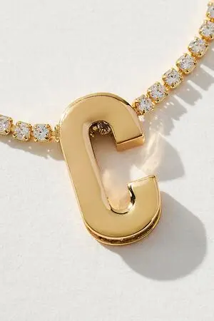 Anthropologie By Anthropologie Monogram Tennis Necklace C
