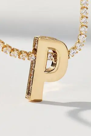 Anthropologie By Anthropologie Monogram Tennis Necklace P