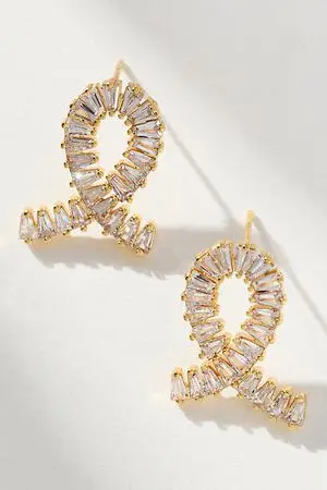 Anthropologie Loop Crystal Stud Earrings