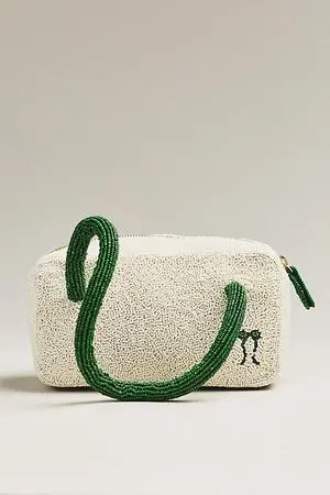 Anthropologie Beaded Box-shaped Bag - Green Bows