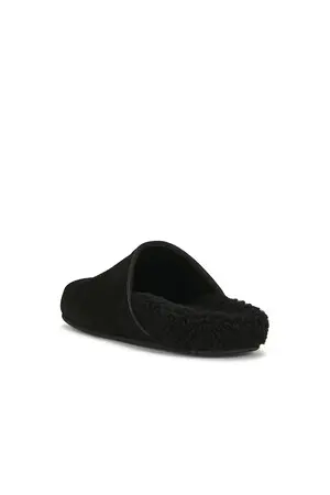Jenni Kayne Shearling Lined Suede Clogs - Black