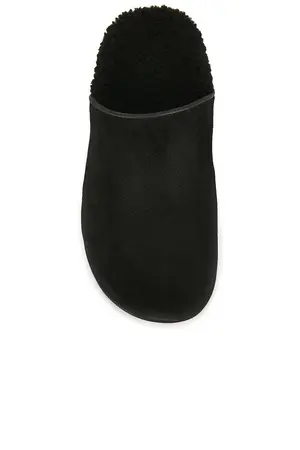 Jenni Kayne Shearling Lined Suede Clogs - Black