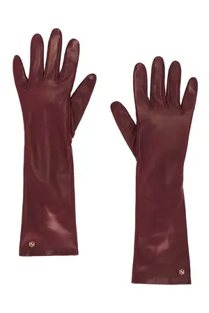 HANDSOME STOCKHOLM Essential Long Leather Gloves - Vino