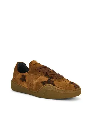 Acne Studios Bars Bear Print Sneakers - Rust Brown