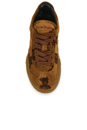 Acne Studios Bars Bear Print Sneakers - Rust Brown