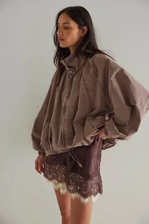 Free People Intimately Meet Me In The Middle Half Slip Brown Stone