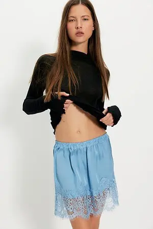Free People Intimately Meet Me In The Middle Half Slip - Dark Blue