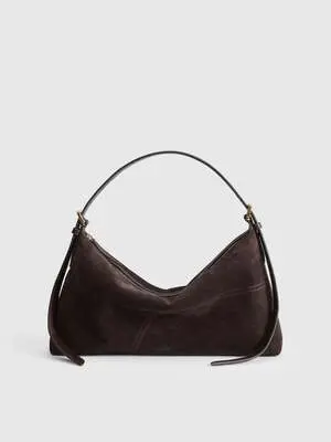 ATP ATELIER Castellare Suede Shoulder Bag - Walnut
