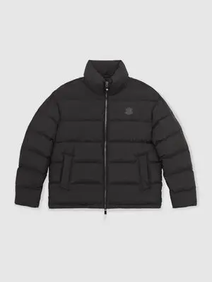 REISS Myles Monogram Relaxed Puffer Jacket - Black
